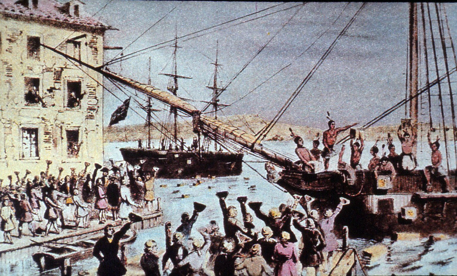 Boston Tea Party C 1773 Loss Of Trade In Tea